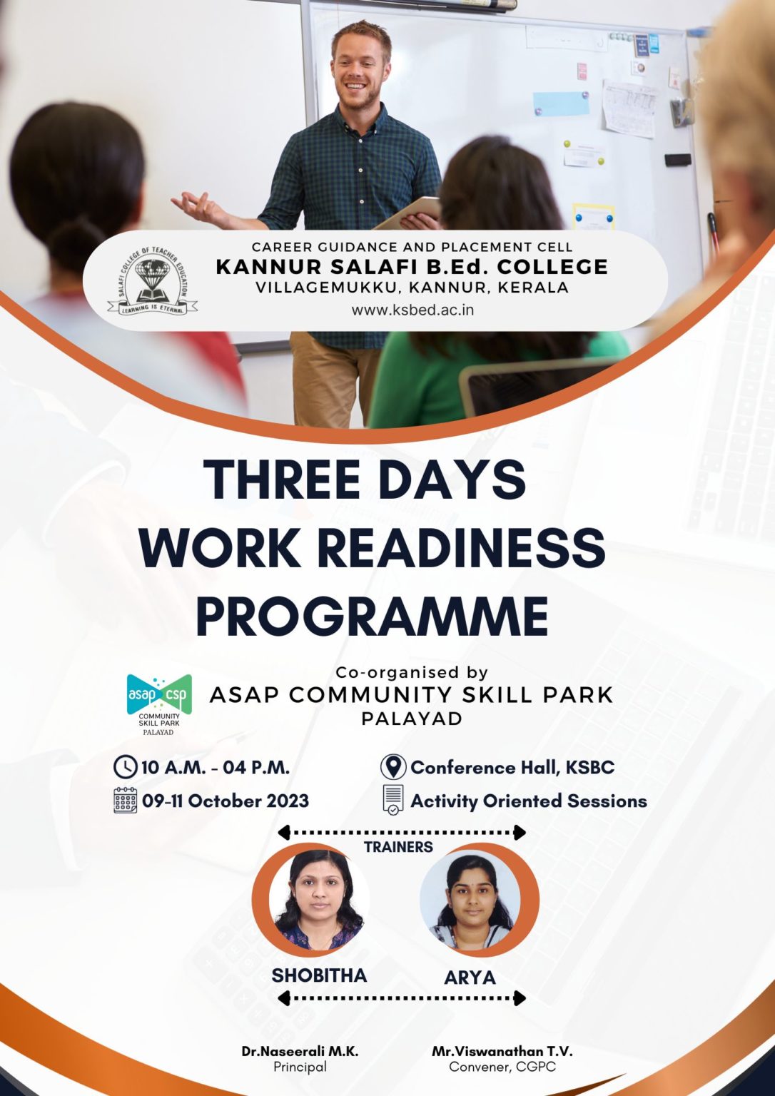 THREE DAYS WORK READINESS PROGRAMME - KANNUR SALAFI B.Ed. COLLEGE