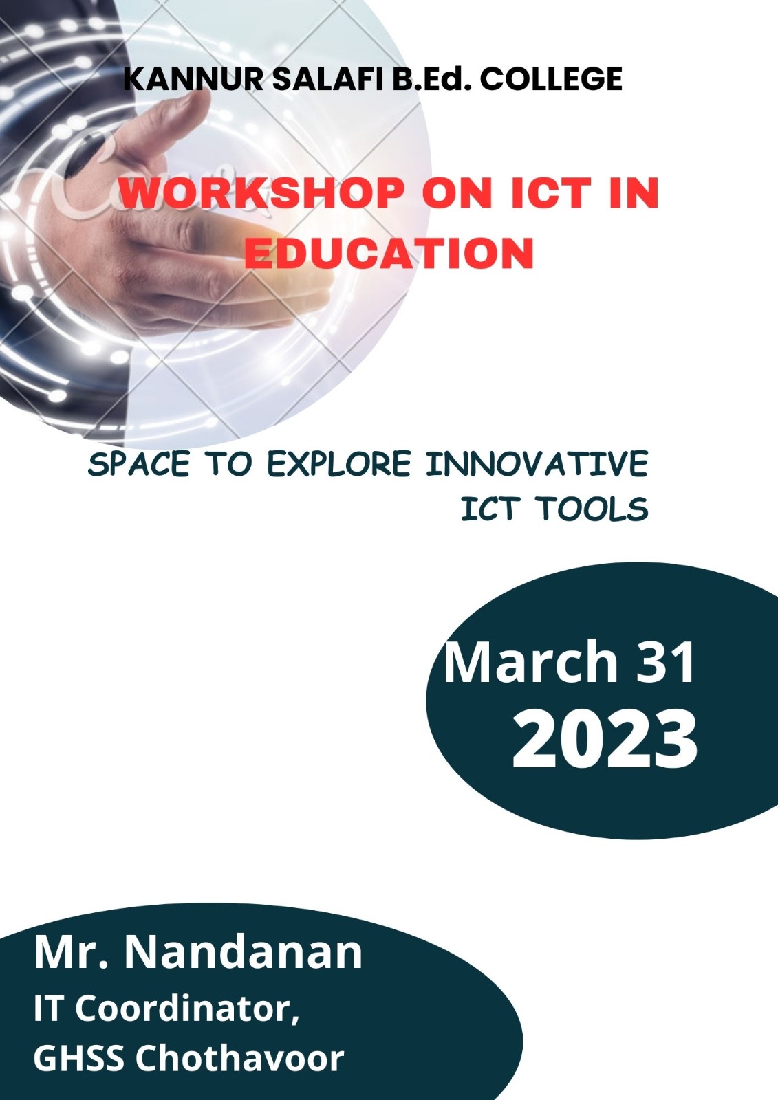 Workshop Report: Integration of ICT in Education - KANNUR SALAFI B.Ed. COLLEGE