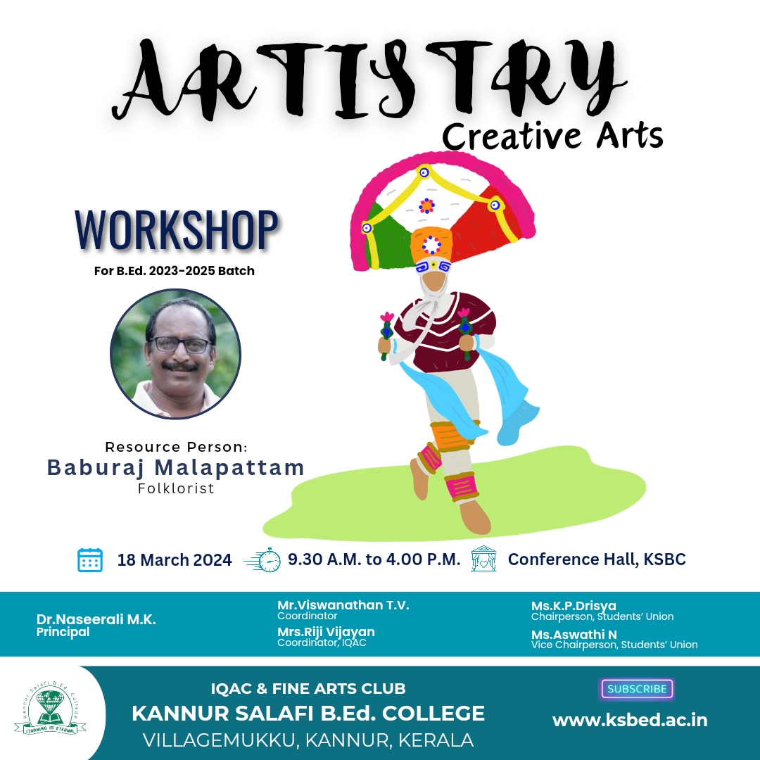 ARTISTRY: CREATIVE ARTS WORKSHOP FOR B.ED. BATCH 2023-2025 BATCH ...