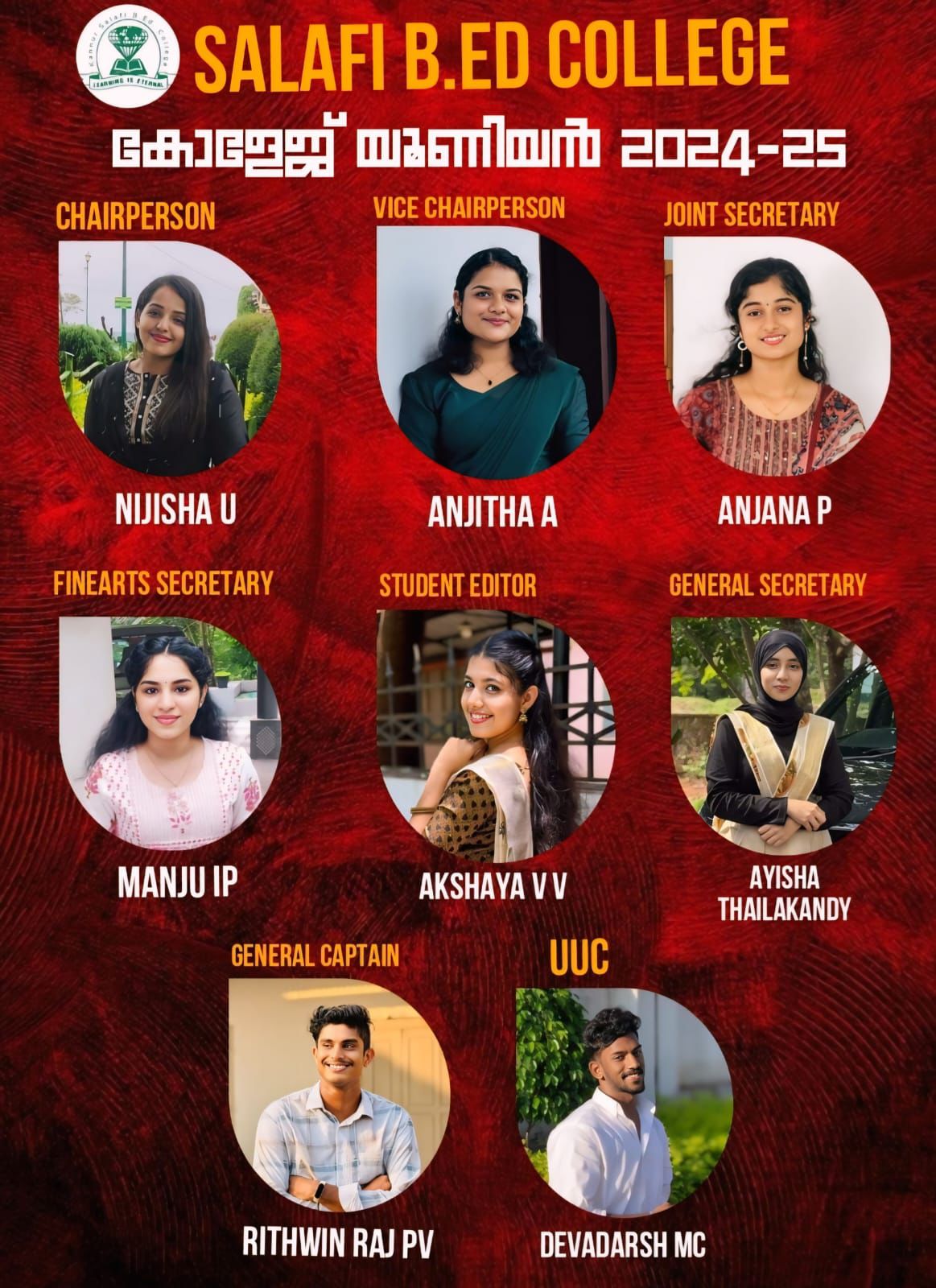Student Council 2024-25 - KANNUR SALAFI B.Ed. COLLEGE