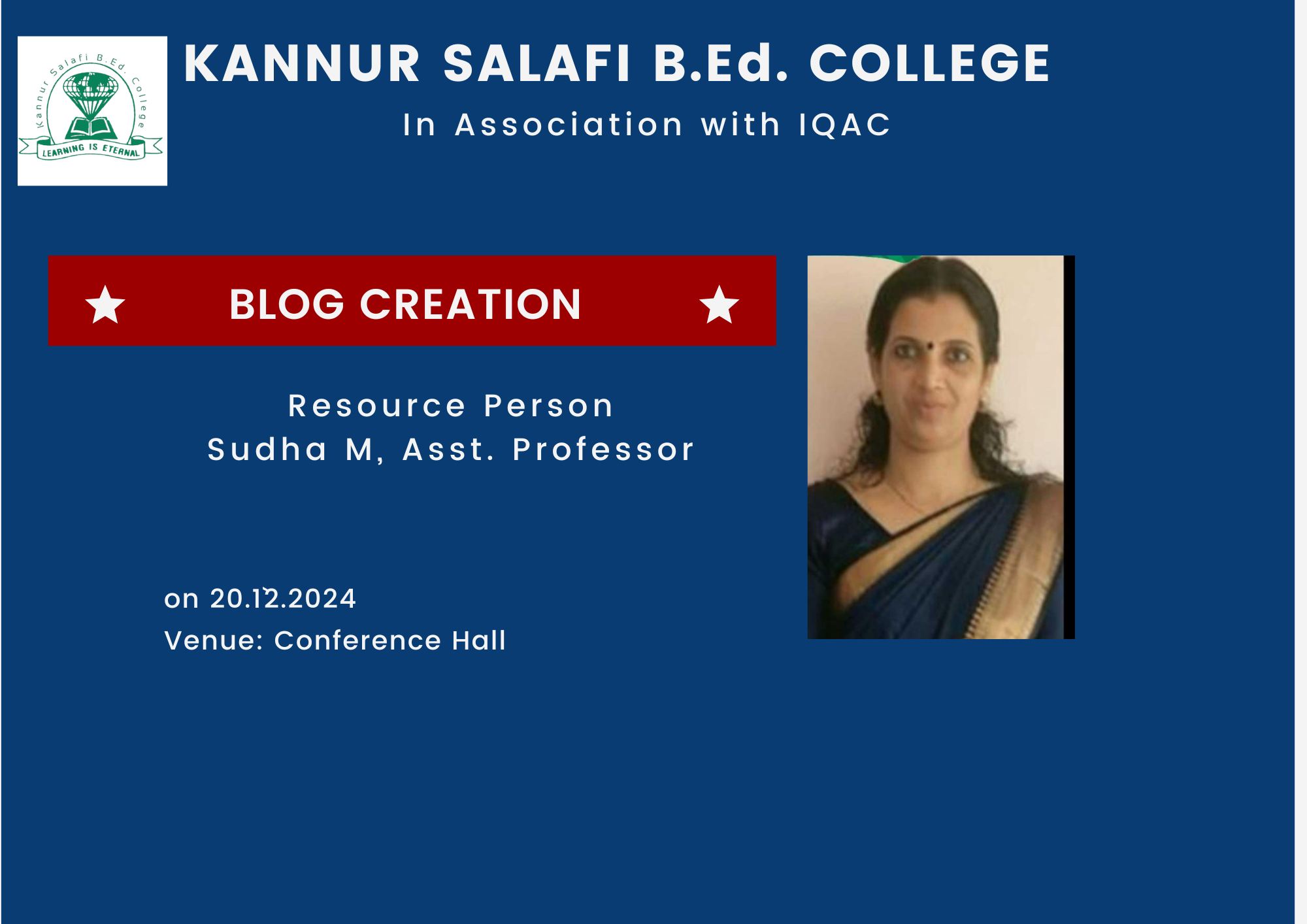 ICT -Blog Creation Workshop - KANNUR SALAFI B.Ed. COLLEGE